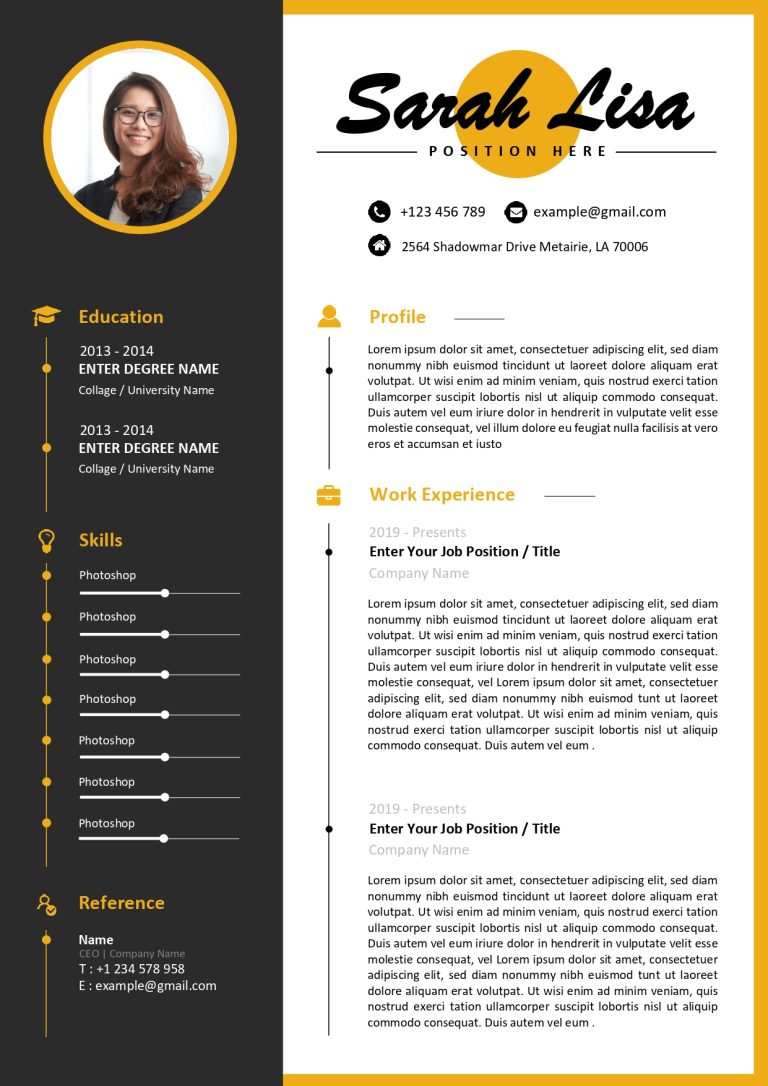 Contoh Template CV Word Gratis! - CV Resume Indonesia